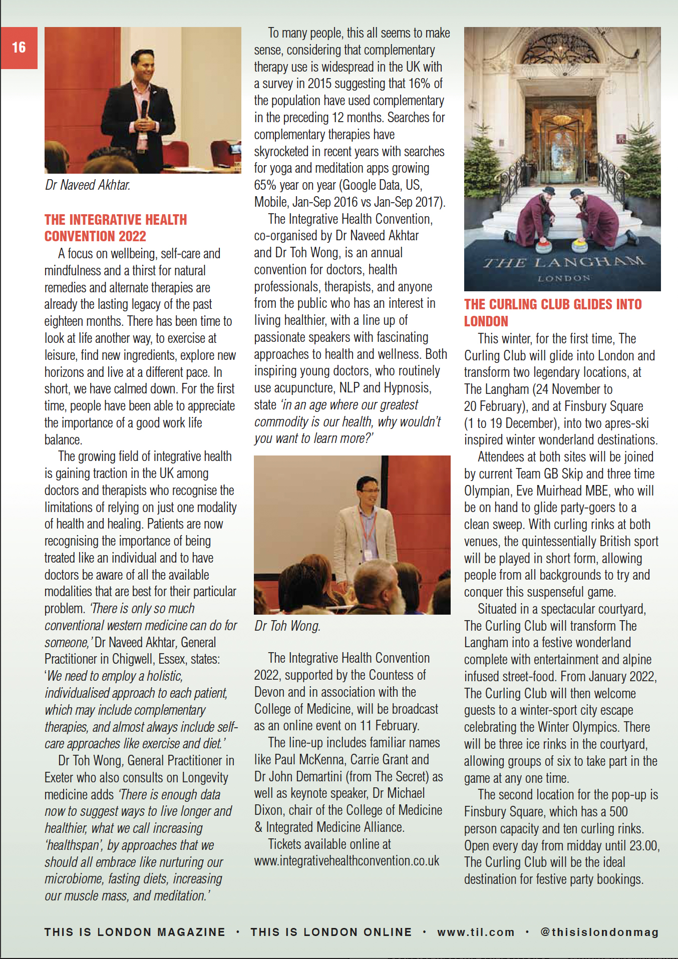This is London magazine feature | Integrative Health Convention